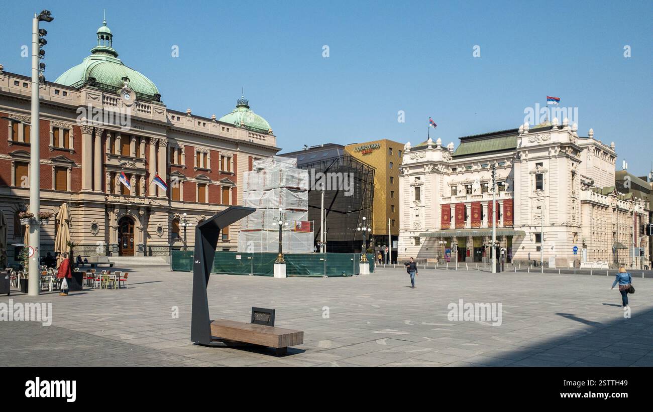 Belgrade theatre square city hi-res stock photography and images - Alamy