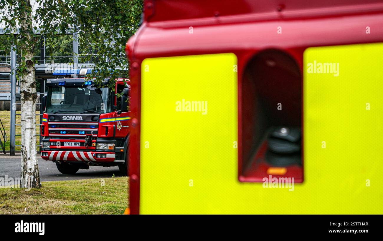 Scottish Fire and Rescue Fire engine in Dumfries, Scotland Stock Photo ...