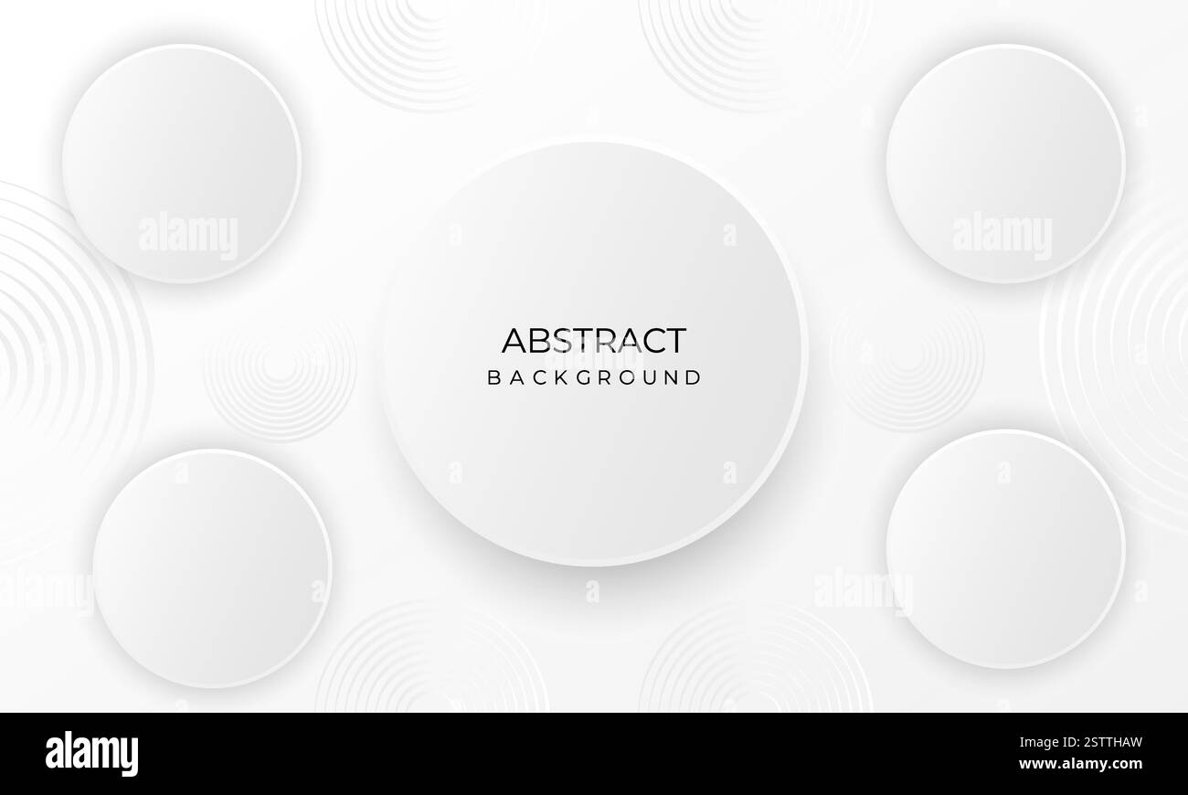 Gray background with abstract white glowing geometric lines. Circle lines pattern. Digital ...