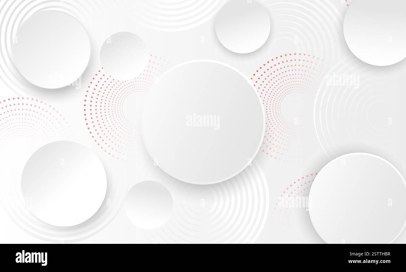 Gray background with abstract white glowing geometric lines. Circle lines pattern. Digital ...