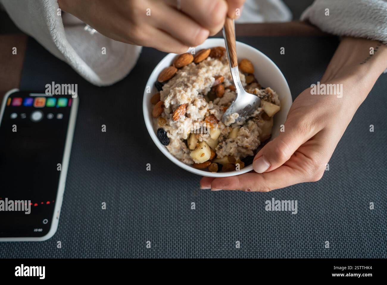 Healthy eating, healthy diet, healthy organic food on table. Morning ...