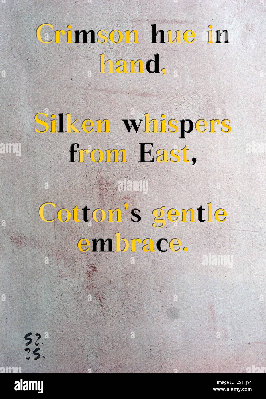 Crimson hue in hand, Silken whispers from East, Cotton's gentle embrace ...