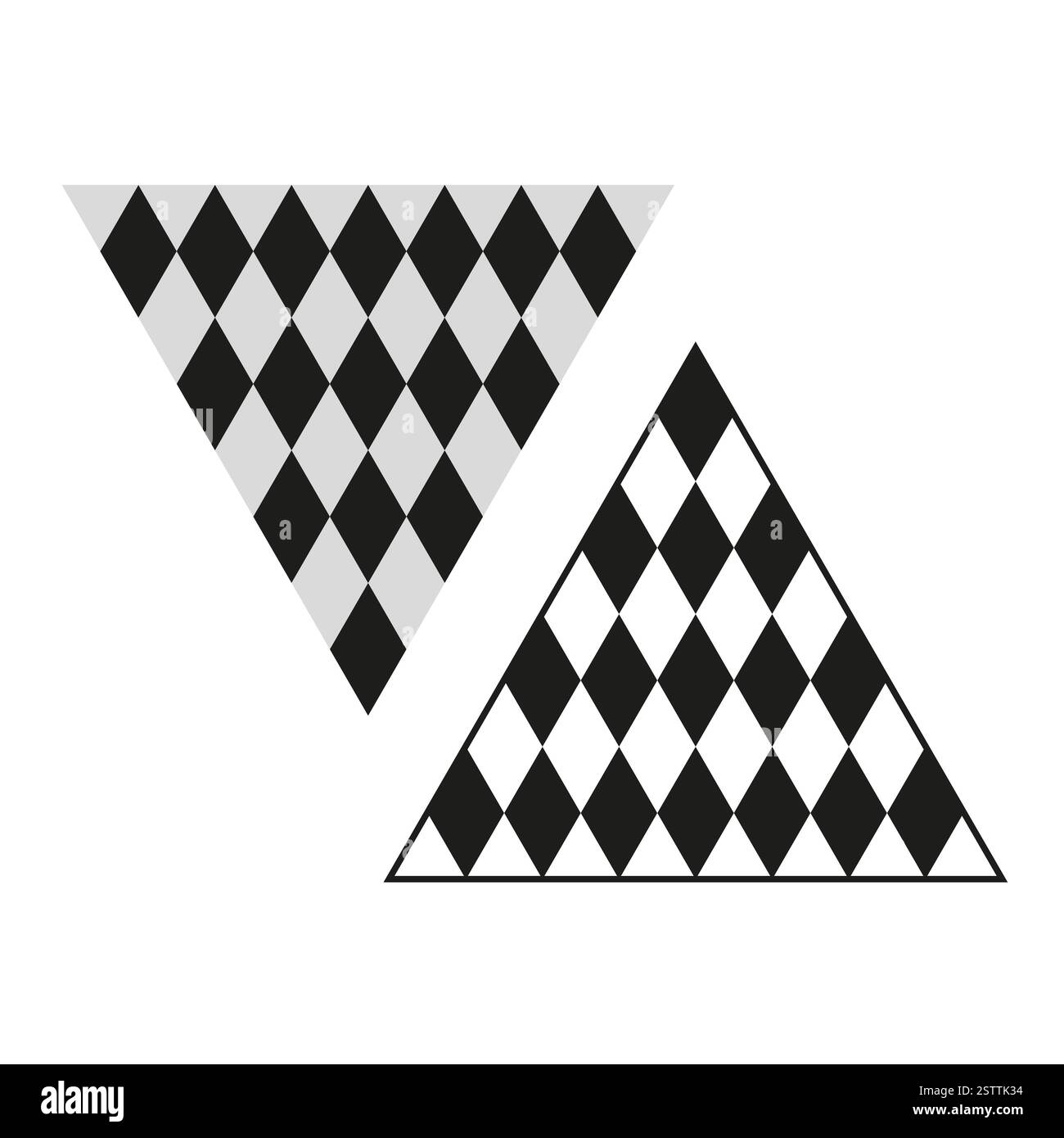 Triangle pattern icon. Harlequin checkered design. Geometric vector ...
