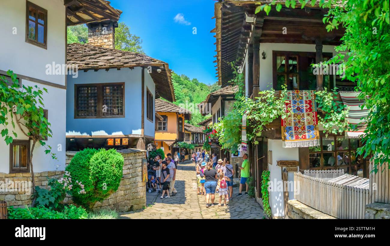 Gabrovo, Etar, Bulgaria - 07.27.2019. Craftsman street in the Etar ...