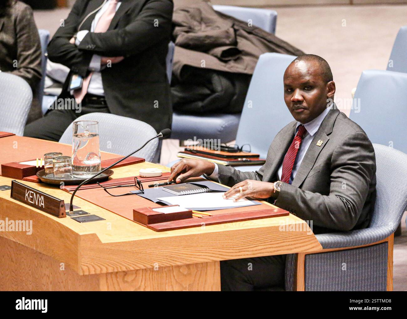 New York, New York, USA. 19th Feb, 2025. A representative of Kenya to ...