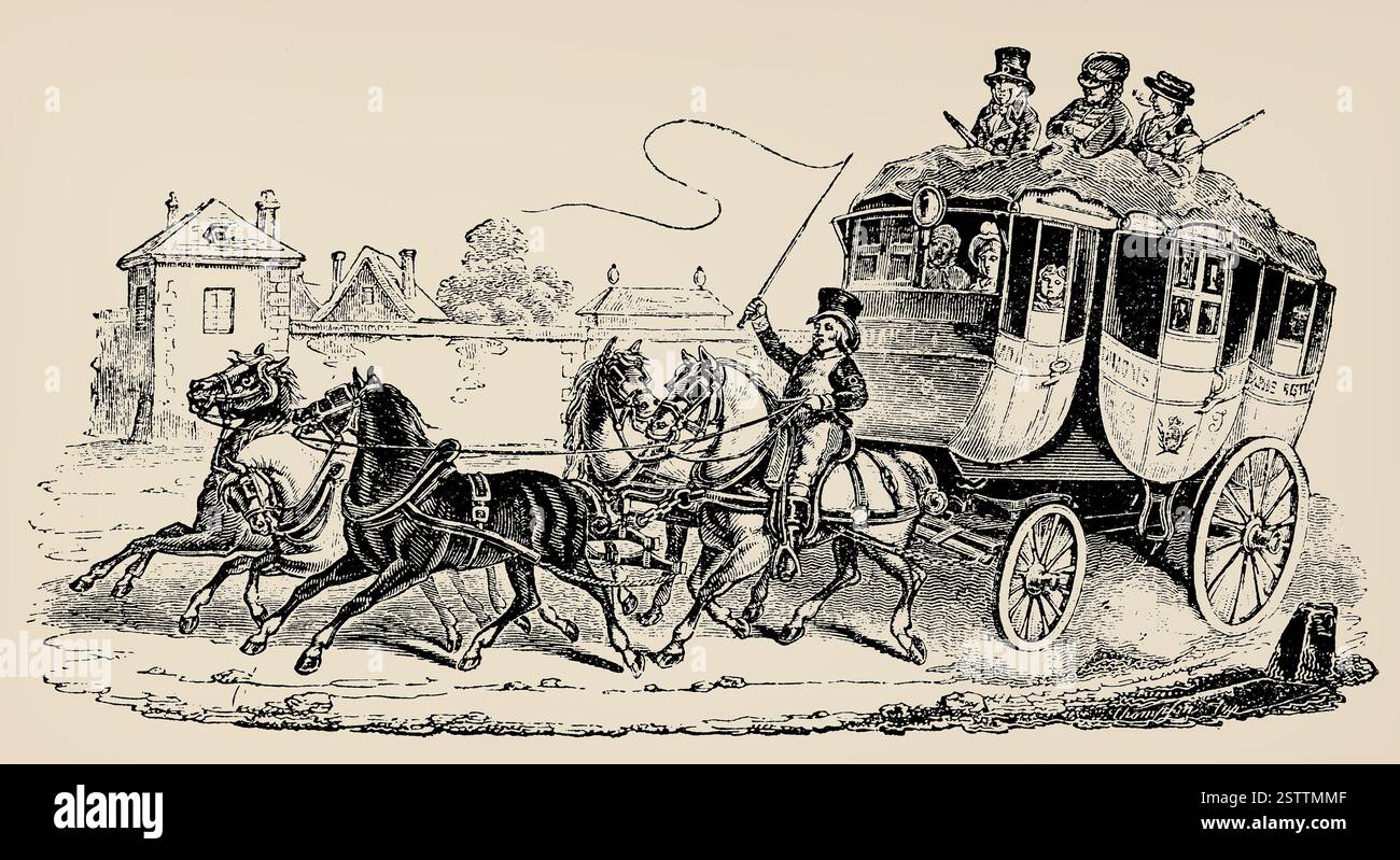 Stagecoach of the first part of the 19th century Stock Photo - Alamy