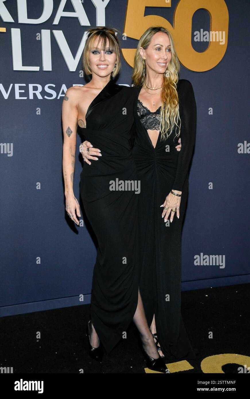 Miley Cyrus, left, and Tish Cyrus attend the SNL50: The Anniversary ...