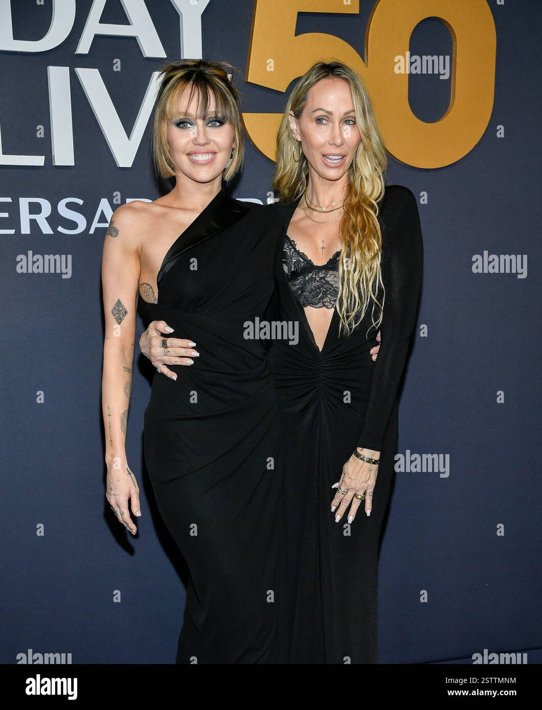 Miley Cyrus, left, and Tish Cyrus attend the SNL50: The Anniversary ...