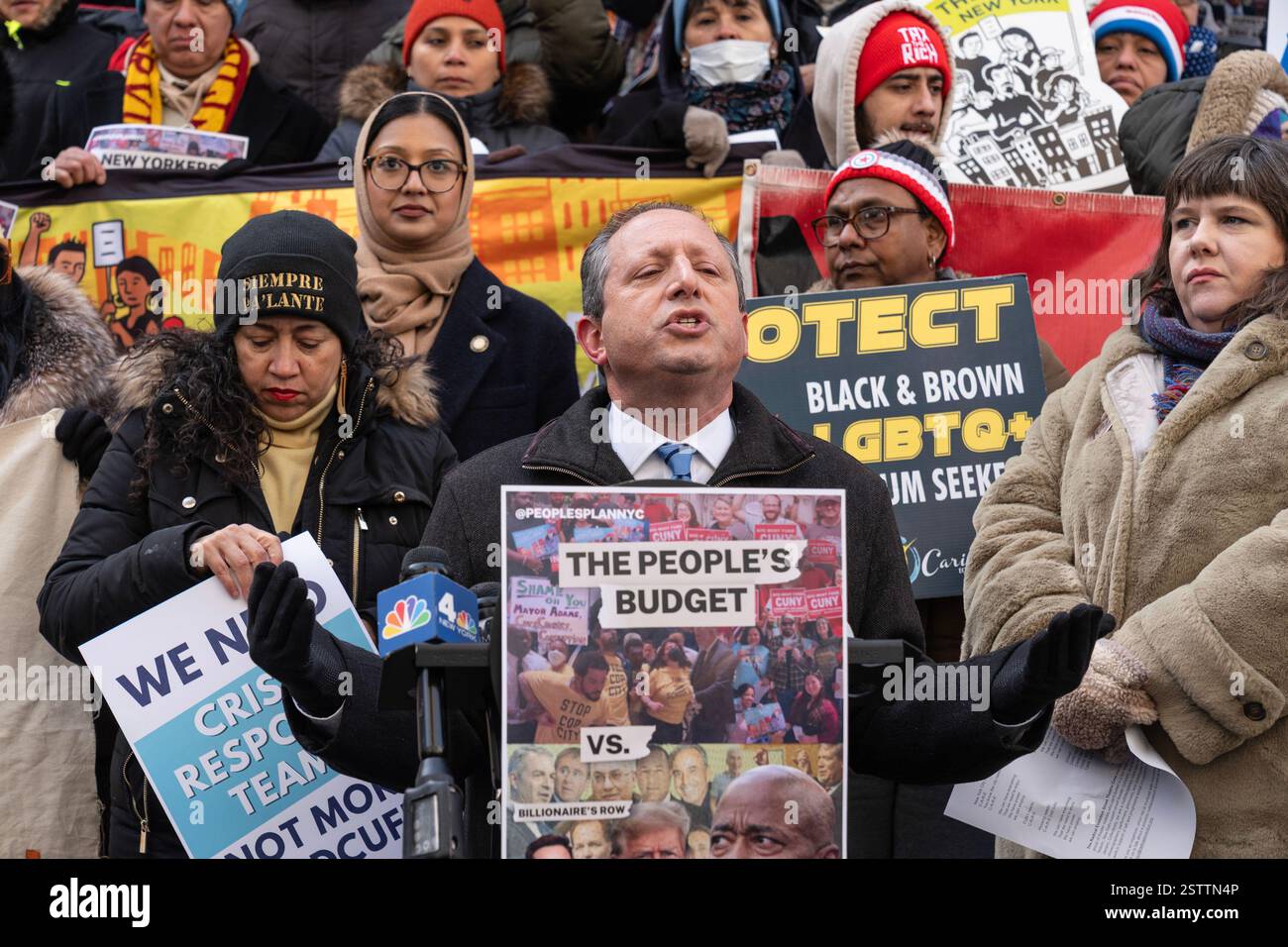 New York, NY, February 19, 2025: City comptroller Brad Lander and ...