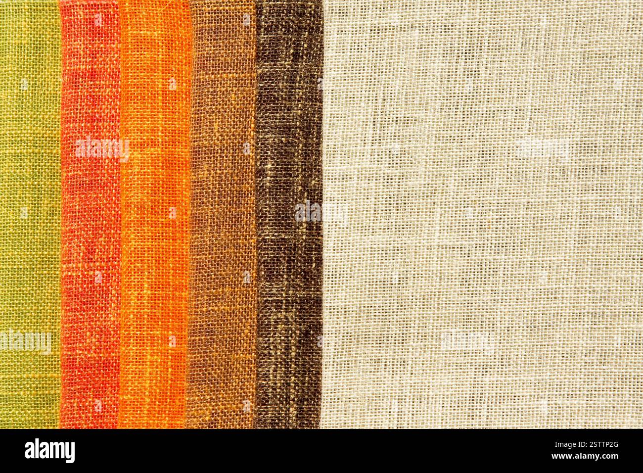 Warm tone color palette samples of linen Stock Photo - Alamy