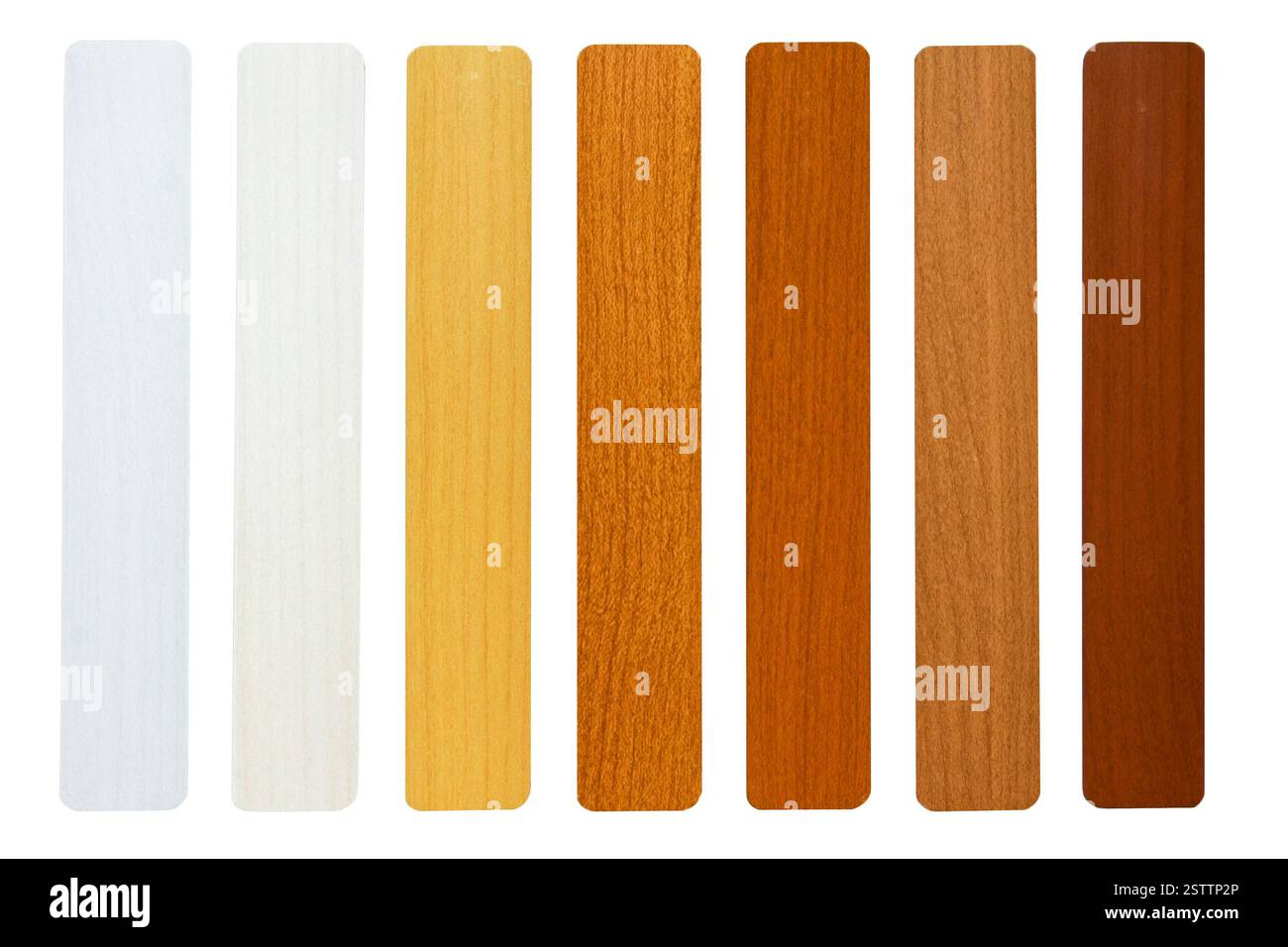 Seven maple wood samples in brown palette Stock Photo - Alamy