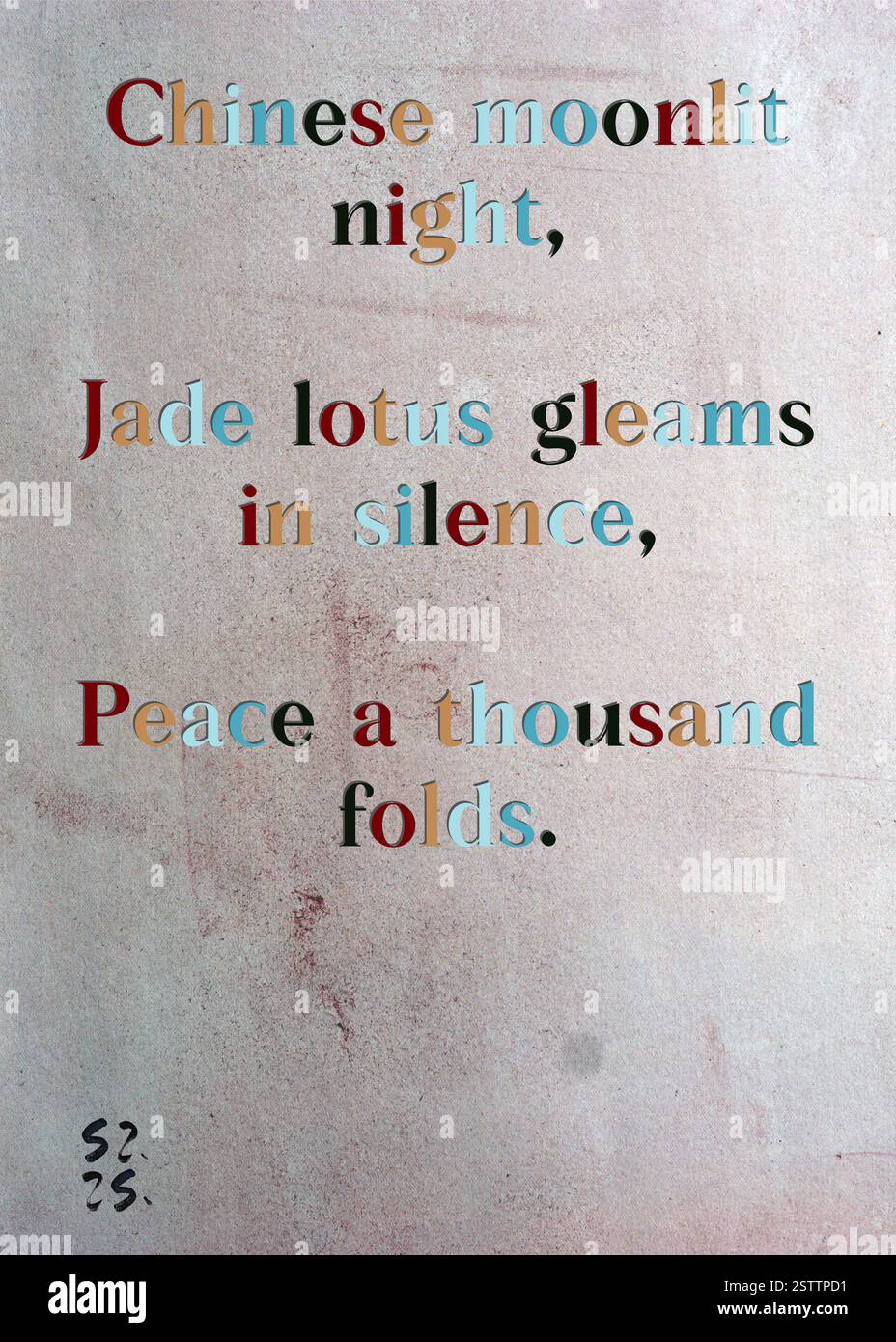 Chinese moonlit night, Jade lotus gleams in silence, Peace a thousand ...