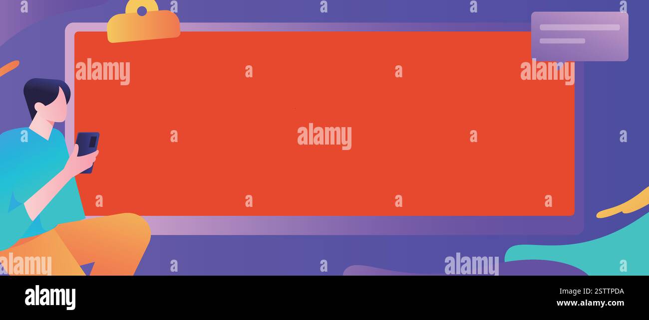 Notification announcement vector creative flat hand drawn illustration ...