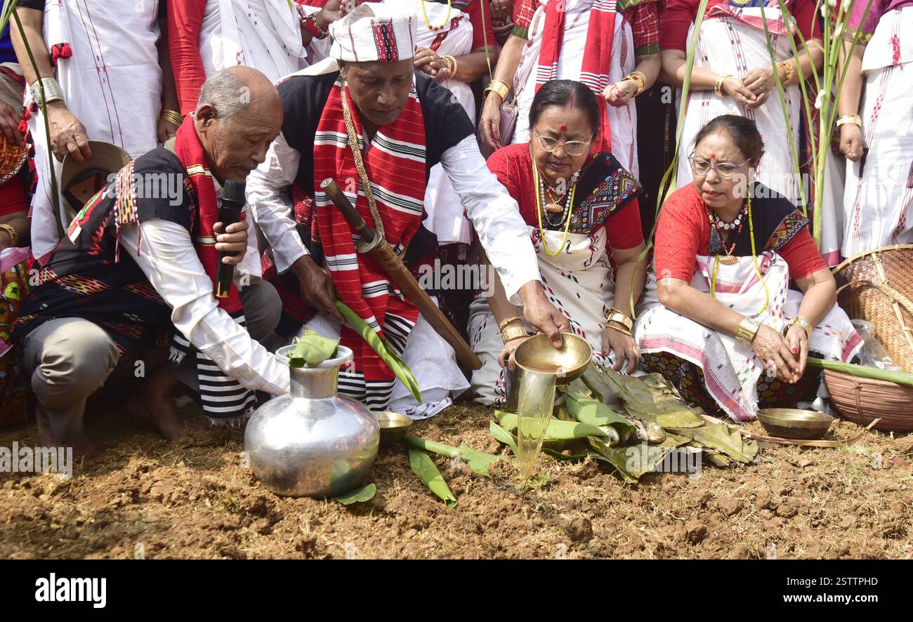 February 19, 2025, Guwahati, Guwahati, India: Mising community prepare ...