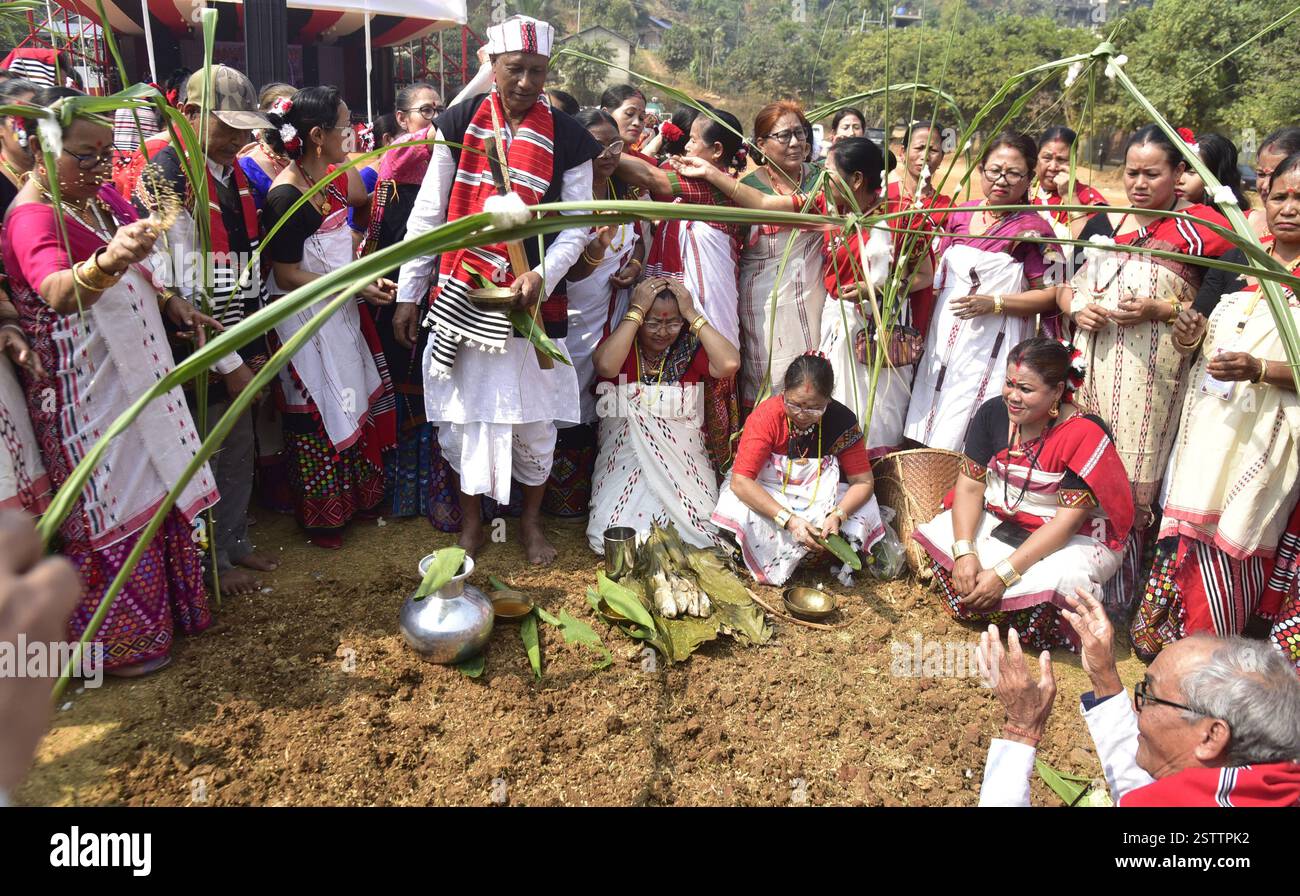 February 19, 2025, Guwahati, Guwahati, India: Mising community prepare ...