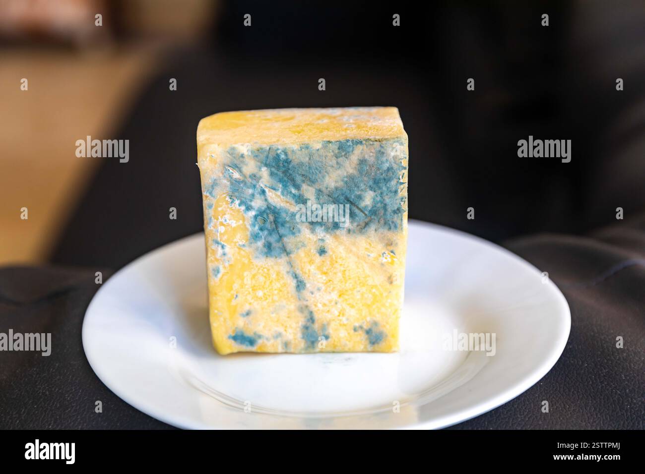 Old, moldy cheese with greenish fungus Stock Photo - Alamy