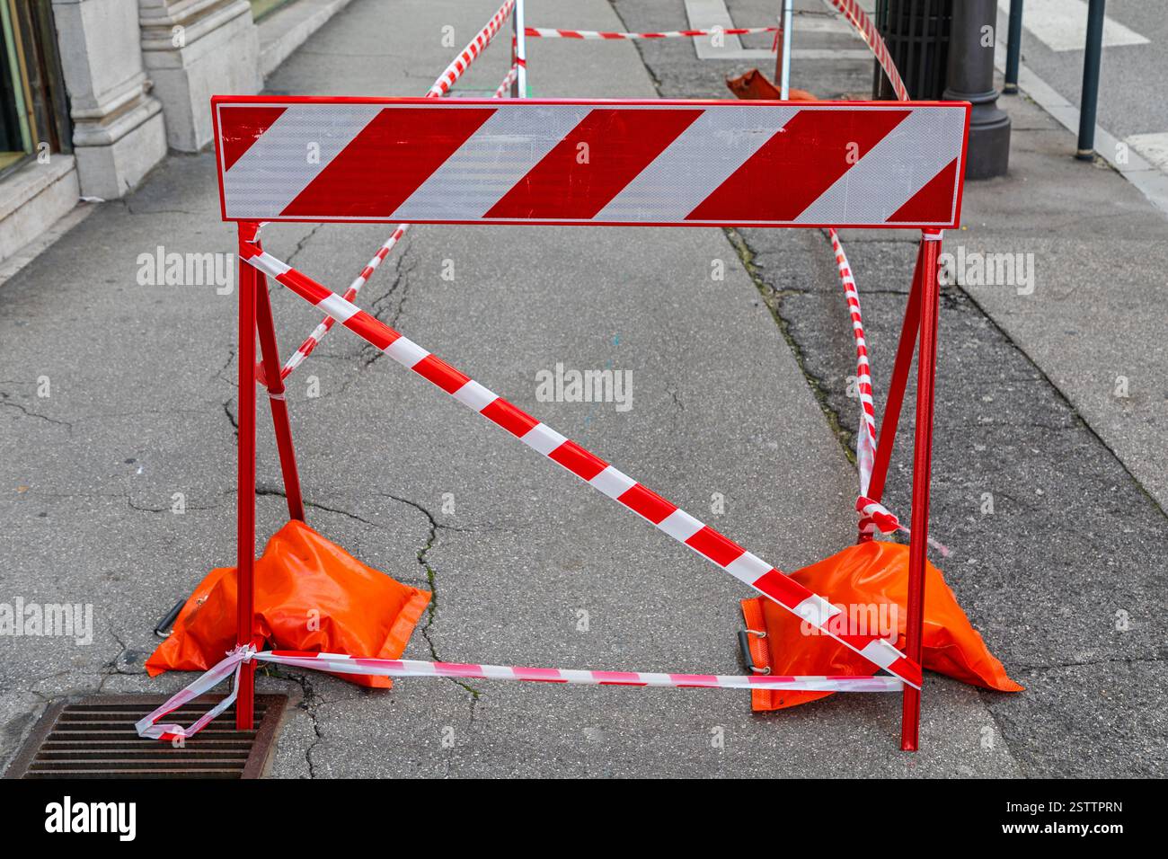 Barrier Construction Works Stock Photo - Alamy