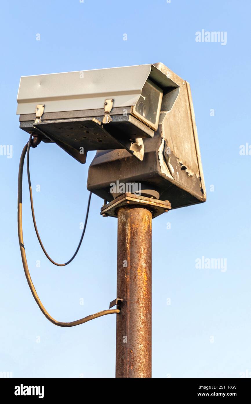 Old traffic camera box at pole surveillance hi-res stock photography ...