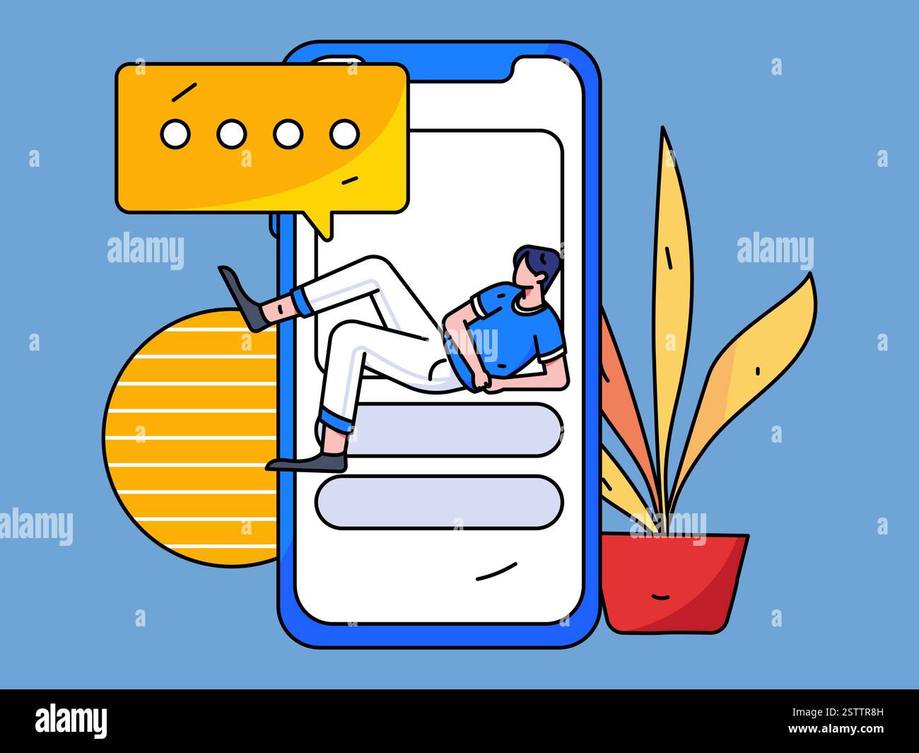 Notification announcement vector creative flat hand drawn illustration ...