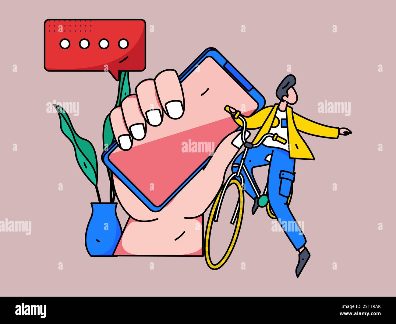 Notification announcement vector creative flat hand drawn illustration ...