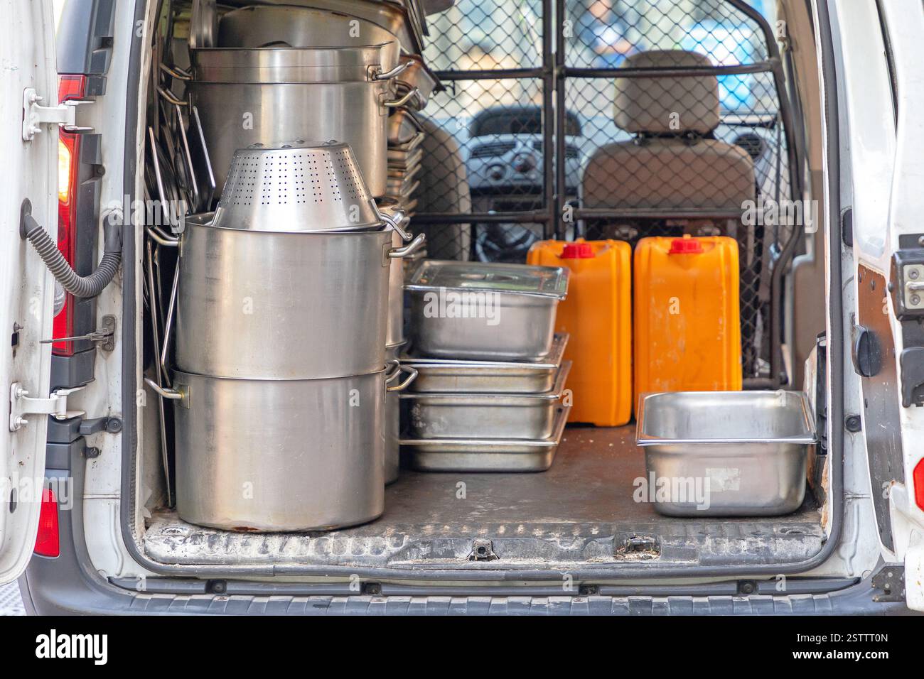 Stainless Steel Equipment and Restaurant Goods Delivery Van Stock Photo ...