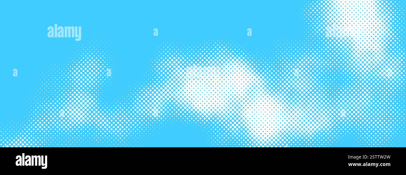 Dotted comic cloud background. Halftone clouds in sky. Pop art heaven ...