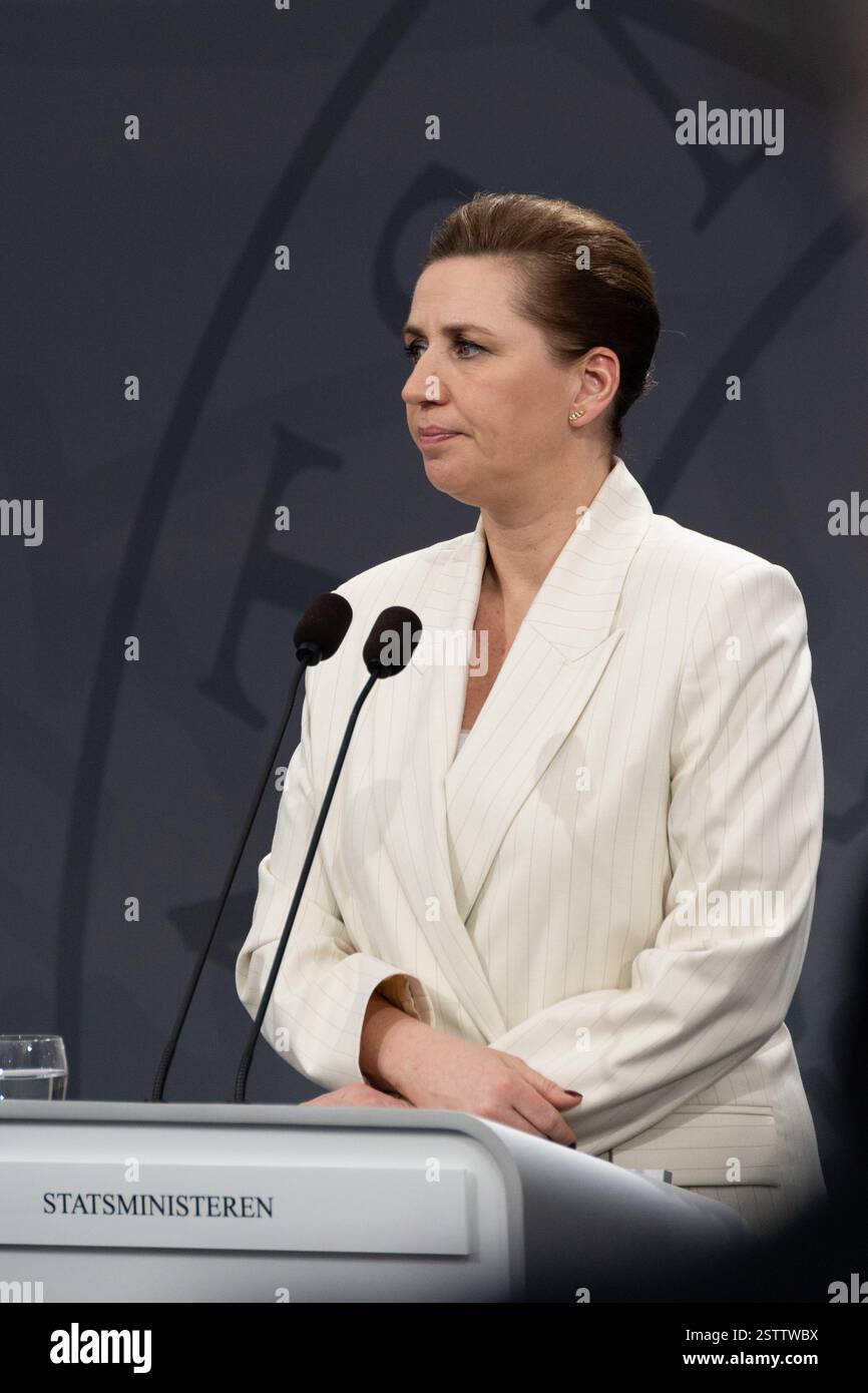 Copenhagen, Denmark. 19th Feb, 2025. Prime Minister Mette Frederiksen ...