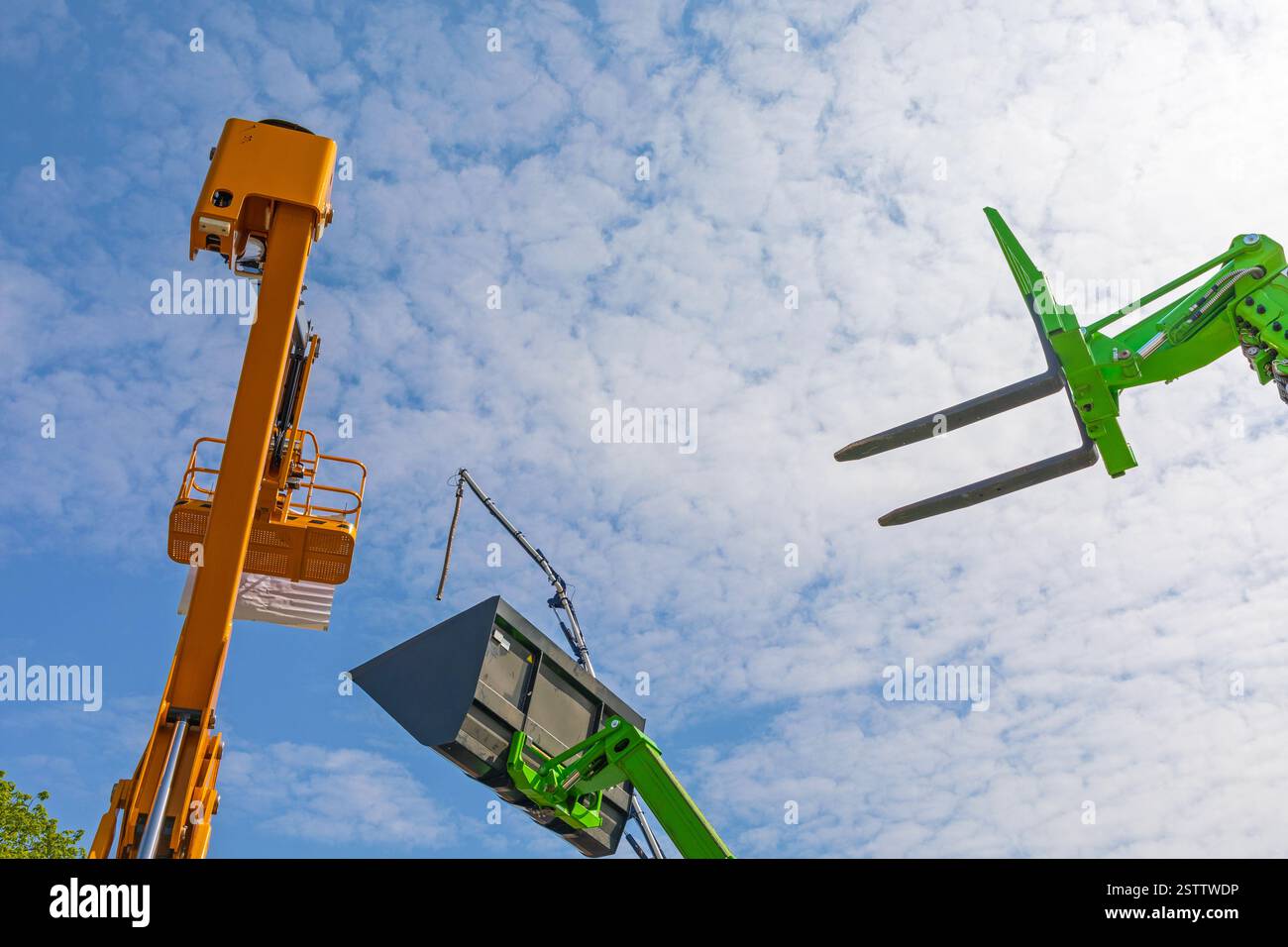 Construction Machines Blue Sky Stock Photo - Alamy