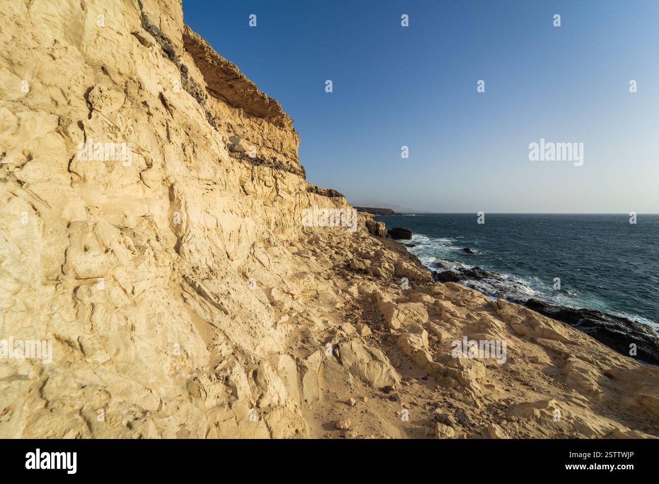 Beautiful white cliffs of limestone carved by wind and winter storms in ...