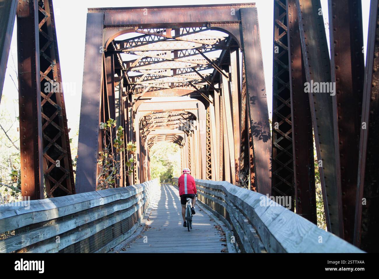 Old railroad bridge converted into a hiking and biking trail on ...