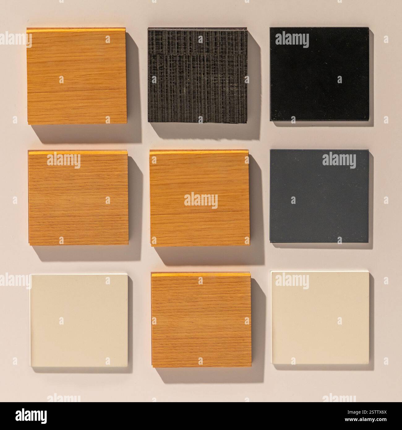 Wood panel veneer colour samples for furniture hi-res stock photography ...