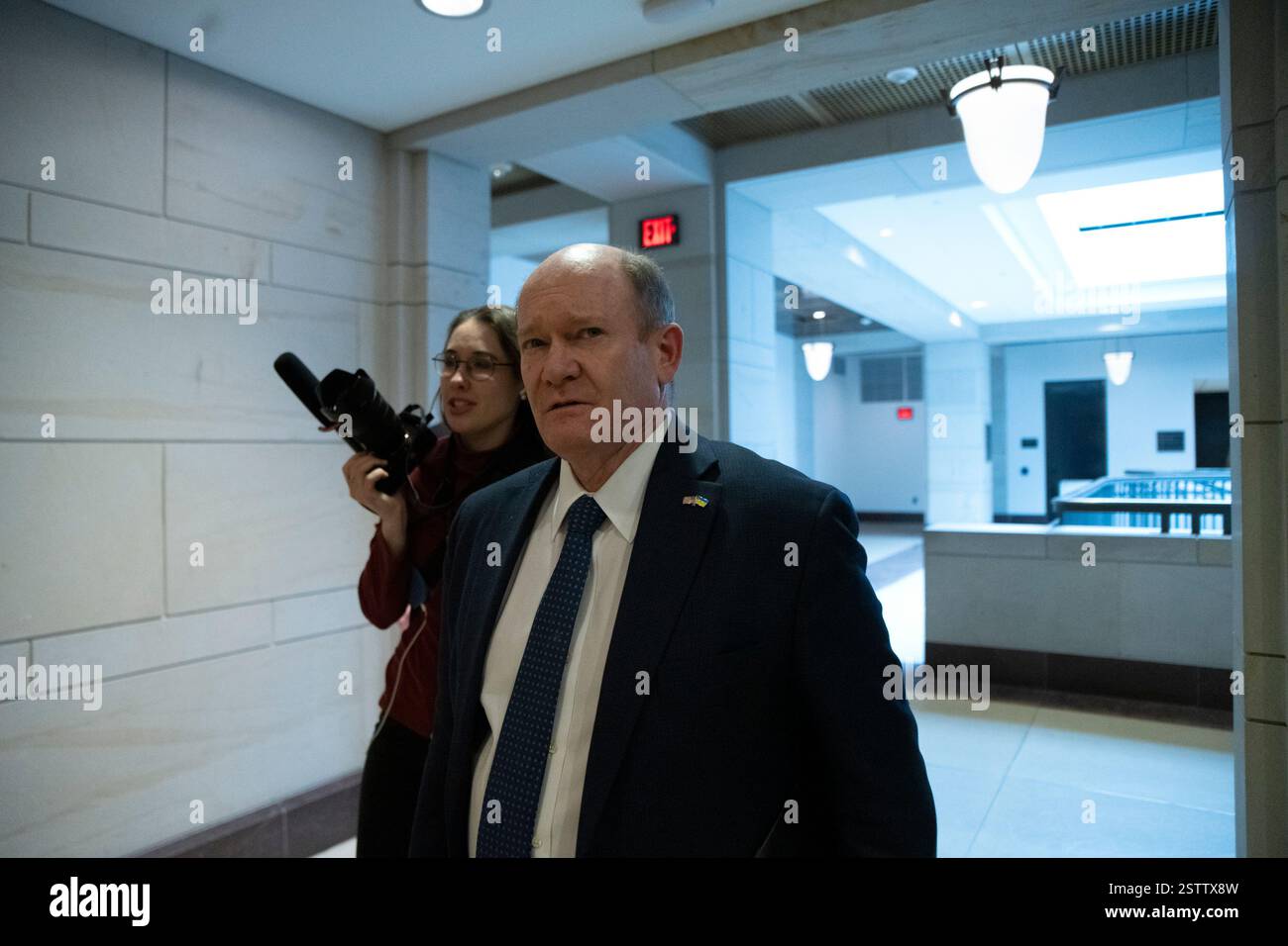 Washington, Dc, USA. 19th Feb, 2025. United States Senator Chris Coons ...