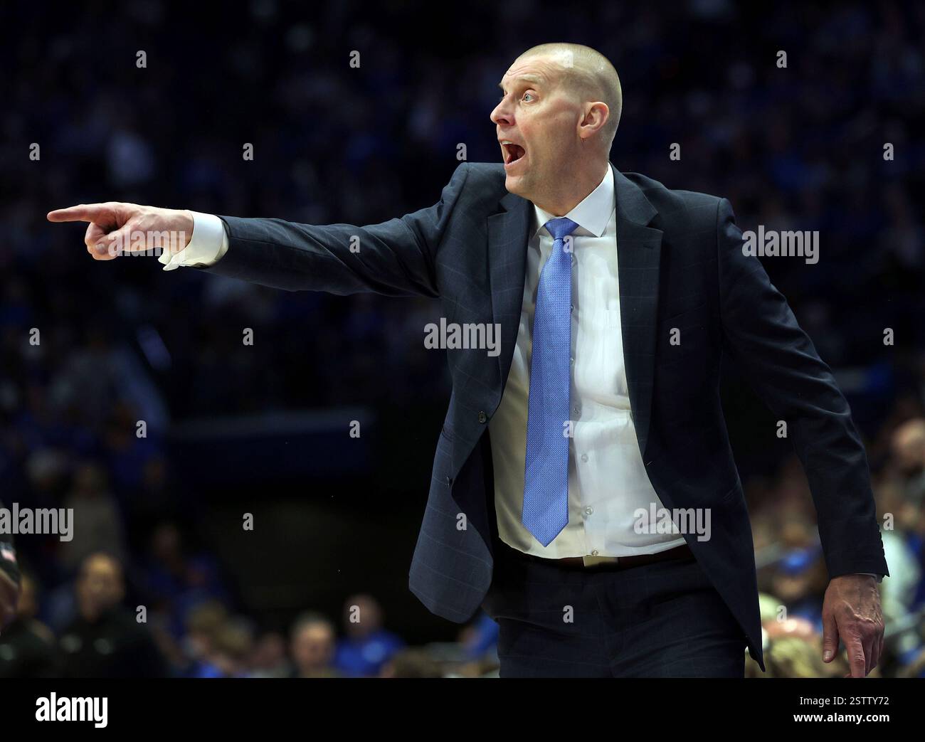 Kentucky head coach Mark Pope directs his team during the second half ...