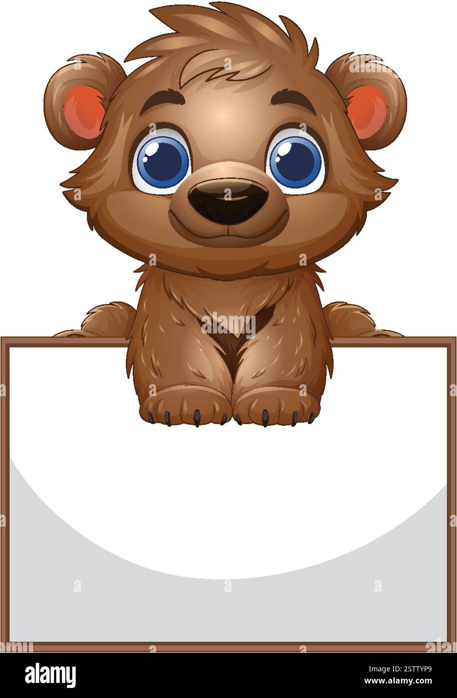 Cartoon bear holding blank sign hi-res stock photography and images - Alamy