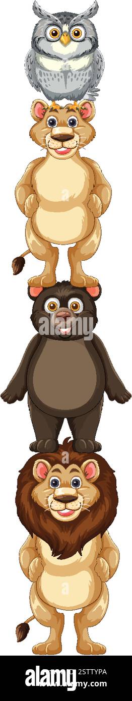 Stacked animals Stock Vector Images - Alamy