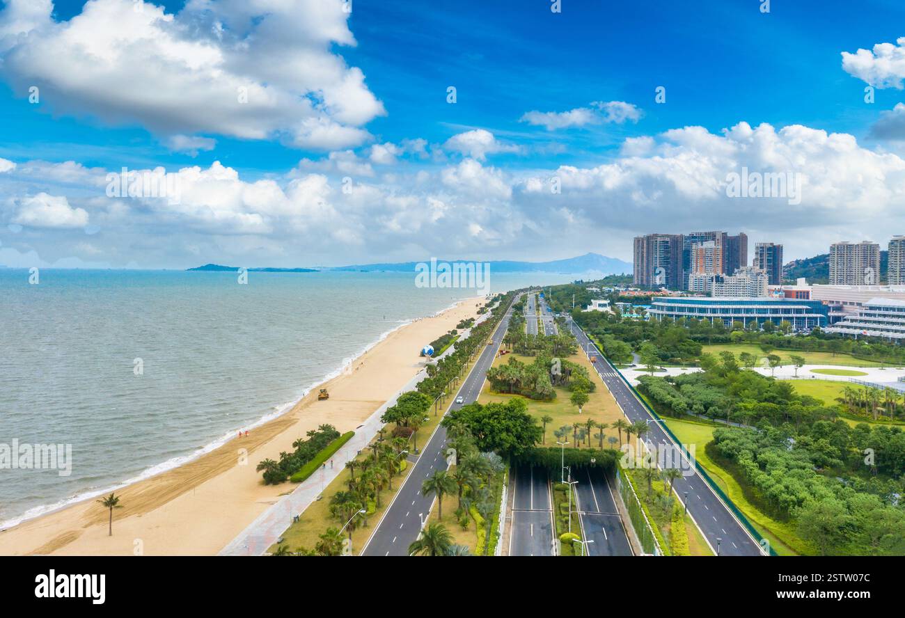 Coastal beach in Xiamen Convention and Exhibition Center, China Stock ...