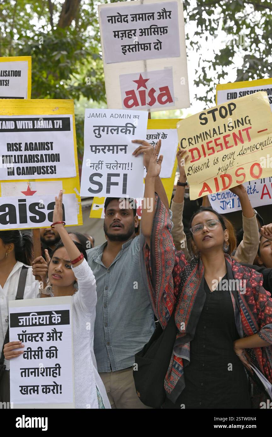 New Delhi, India. 19th Feb, 2025. NEW DELHI, INDIA - FEBRUARY 19: AISA, SFI, AIDSO and other ...