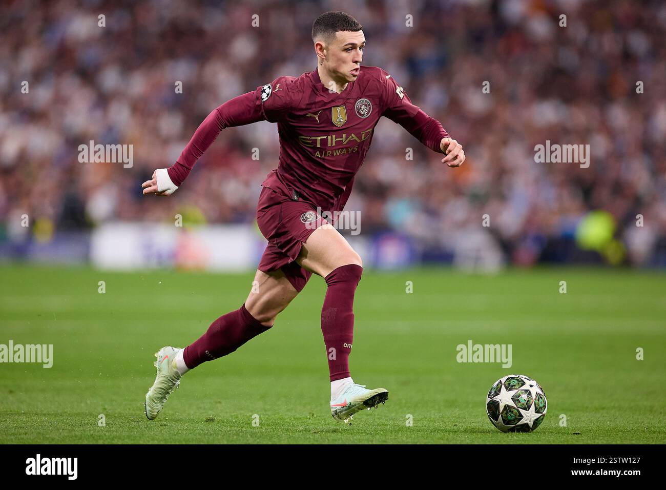 Madrid, Spain. 19th Feb, 2025. Phil Foden of Manchester City seen in ...