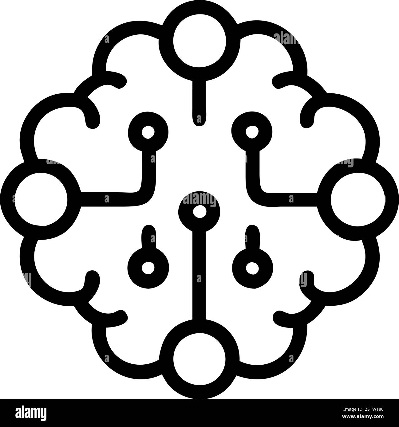 AI brain with circuit connections icon Stock Vector Image & Art - Alamy