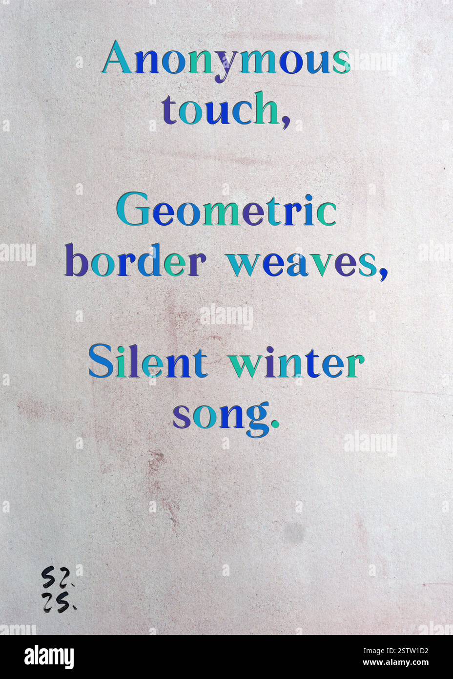 Anonymous touch, Geometric border weaves, Silent winter song. Kendrick ...