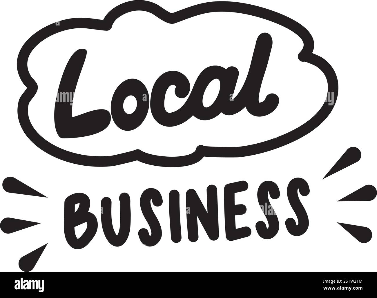 Local business doodle lettering icon Stock Vector Image & Art - Alamy