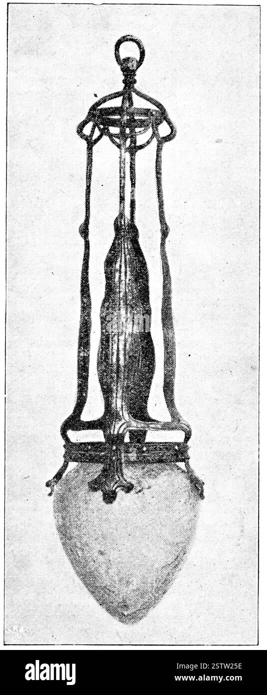 Electric Pendant Lamp by E. Verner, Munich. Illustration of the 19th ...