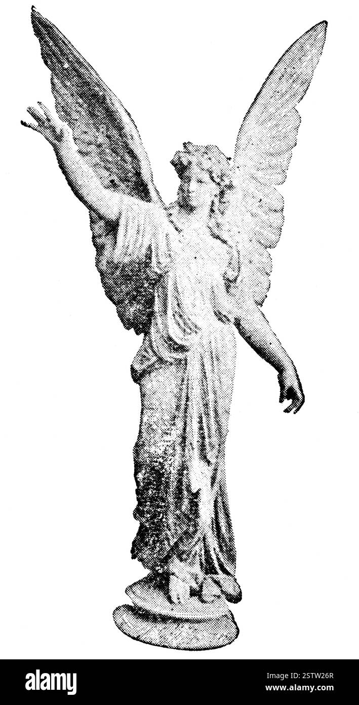 Bronze statuette in the shape of a female angel. Illustration of the ...