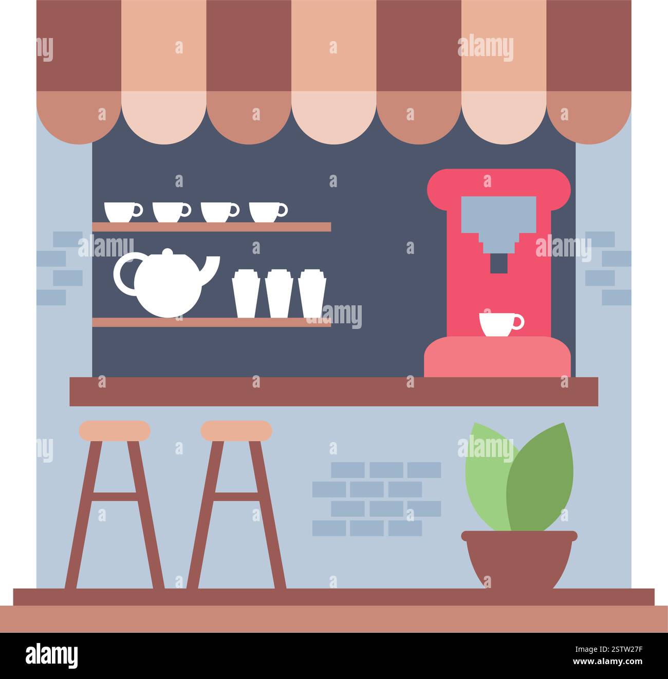 Local coffee shop with outdoor seating icon Stock Vector Image & Art ...
