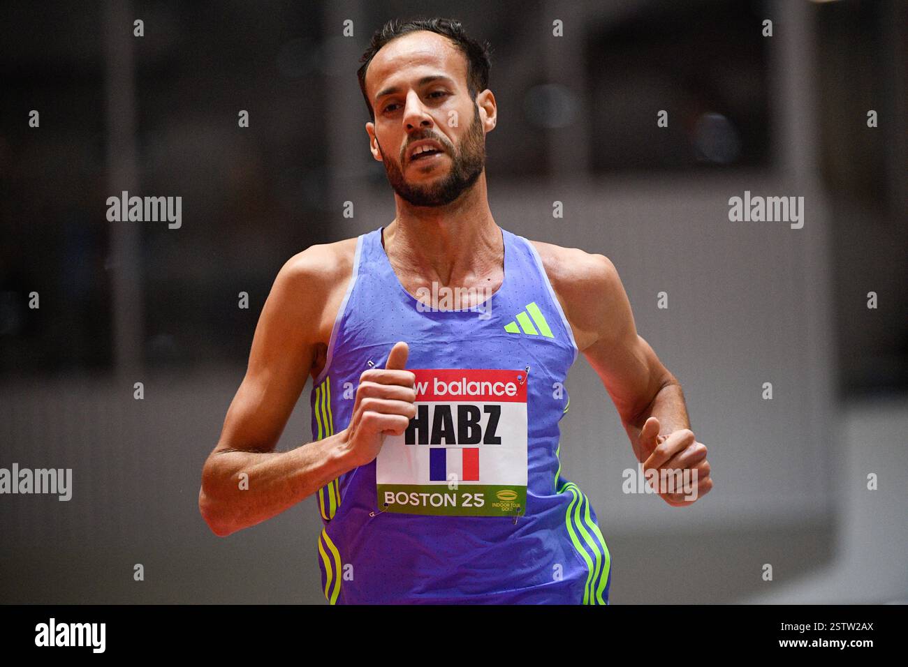 BOSTON, MA - FEBRUARY 02: Azeddine Habz of France competes in the men's ...