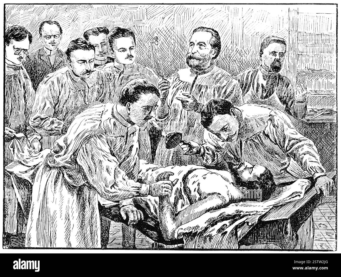 Professor Ernst von Bergmann in the operating room of the surgical ...