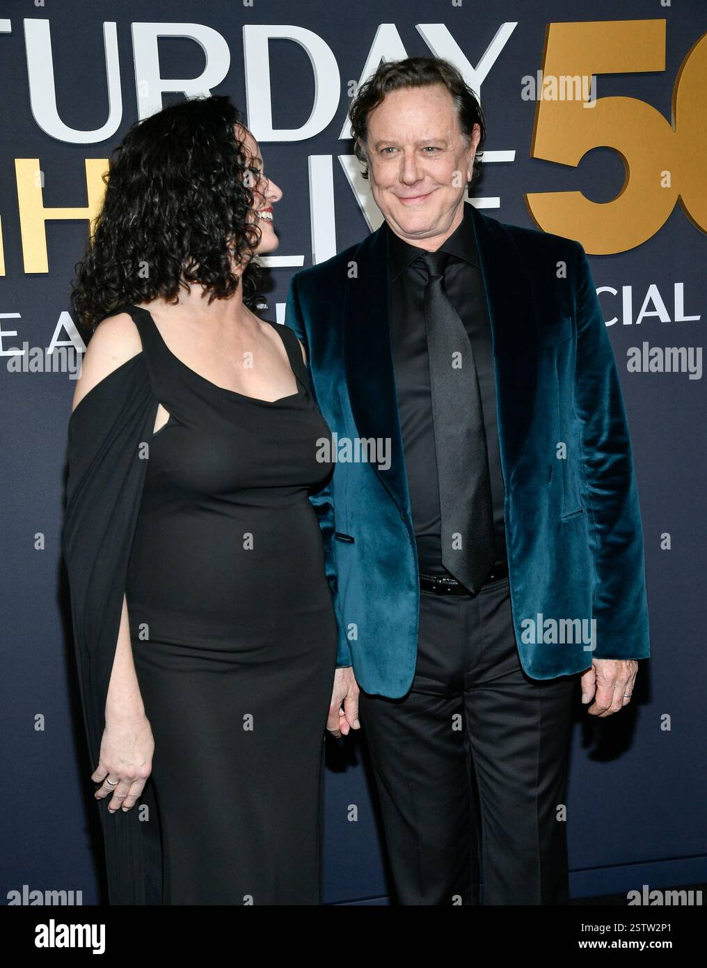 Judge Reinhold, right, and wide Amy Reinhold attend the SNL50: The ...