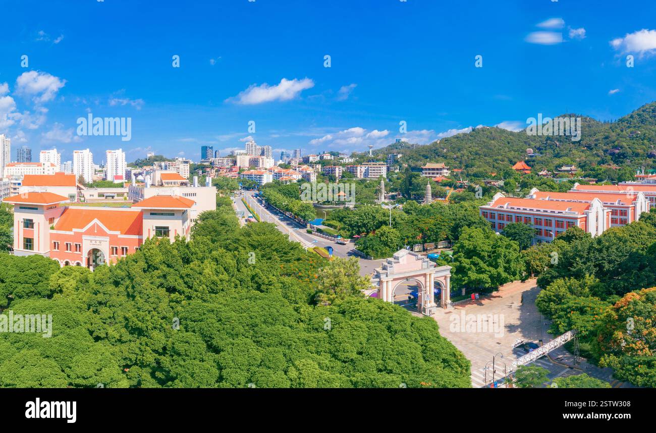 Aerial Scenery of Siming Campus, Xiamen University, Fujian Province ...
