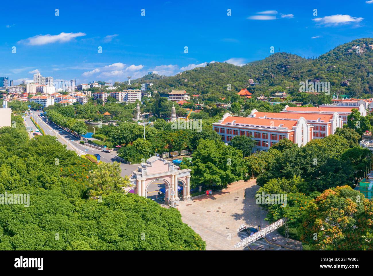 Aerial Scenery of Siming Campus, Xiamen University, Fujian Province ...