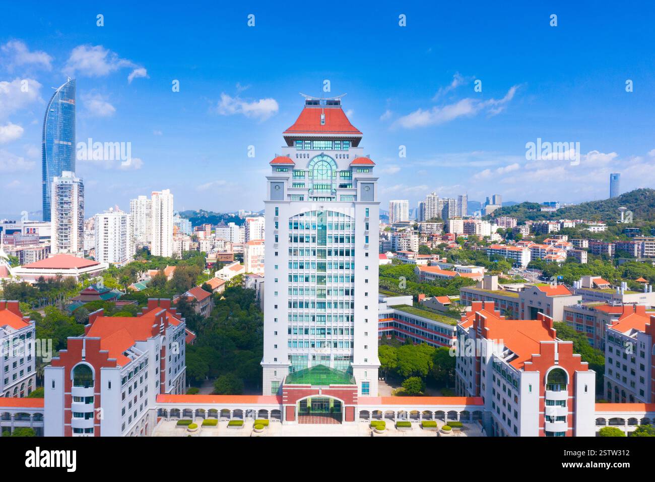 Aerial Scenery of Siming Campus, Xiamen University, Fujian Province ...